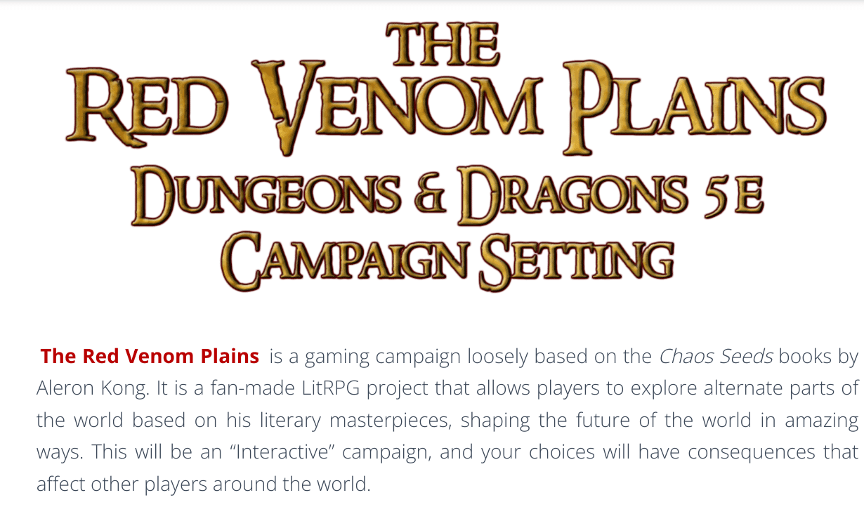 Play Dungeons & Dragons 5e Online | Red Venom Plains - 1st Level ...